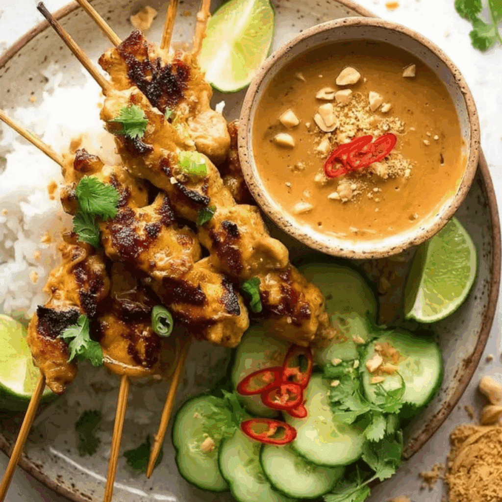 Thai Chicken Satay with Peanut Sauce – Easy & Authentic Recipe - Yummy ...