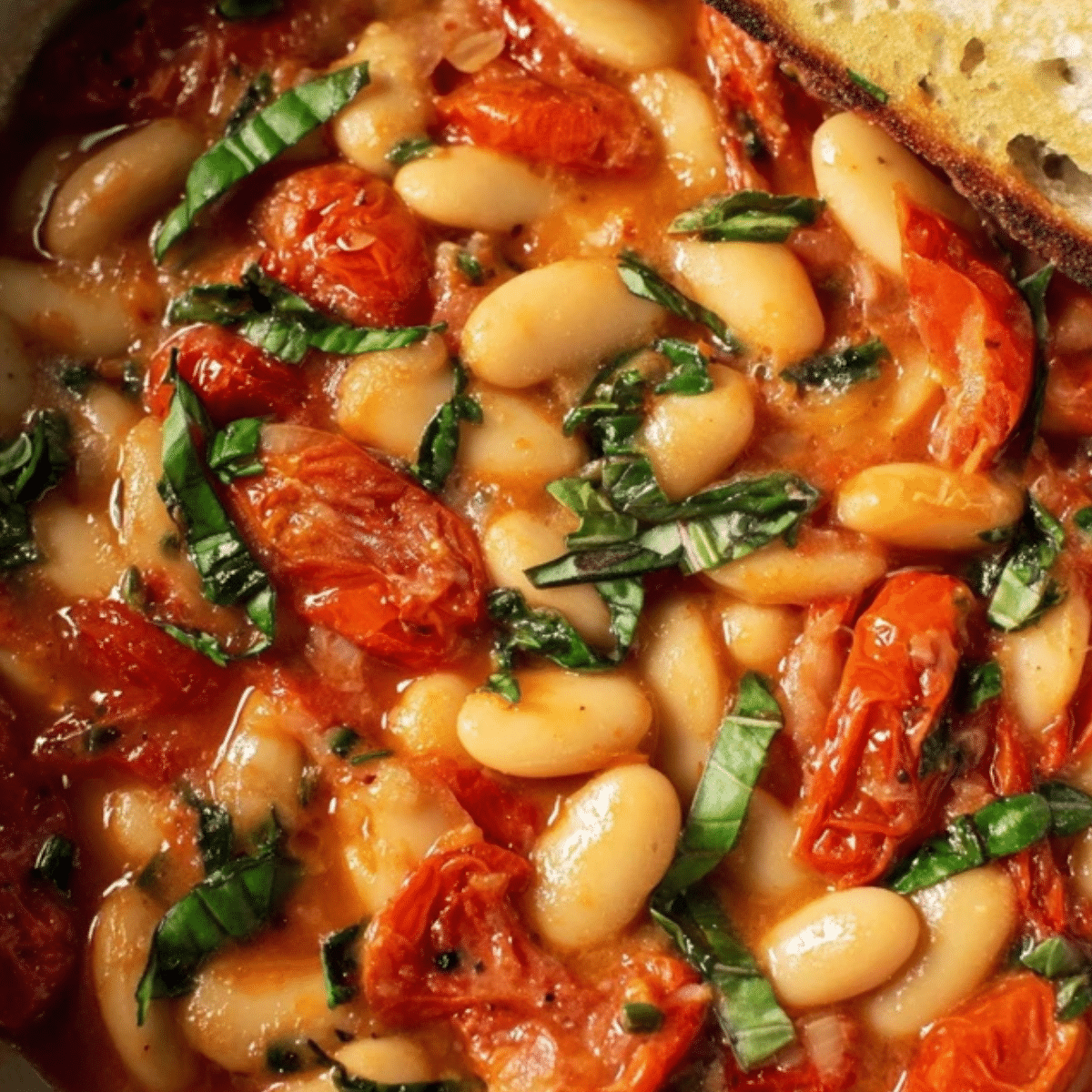 Burst Tomato Basil Butter Beans – 30-Minute Recipe - Yummy Temple