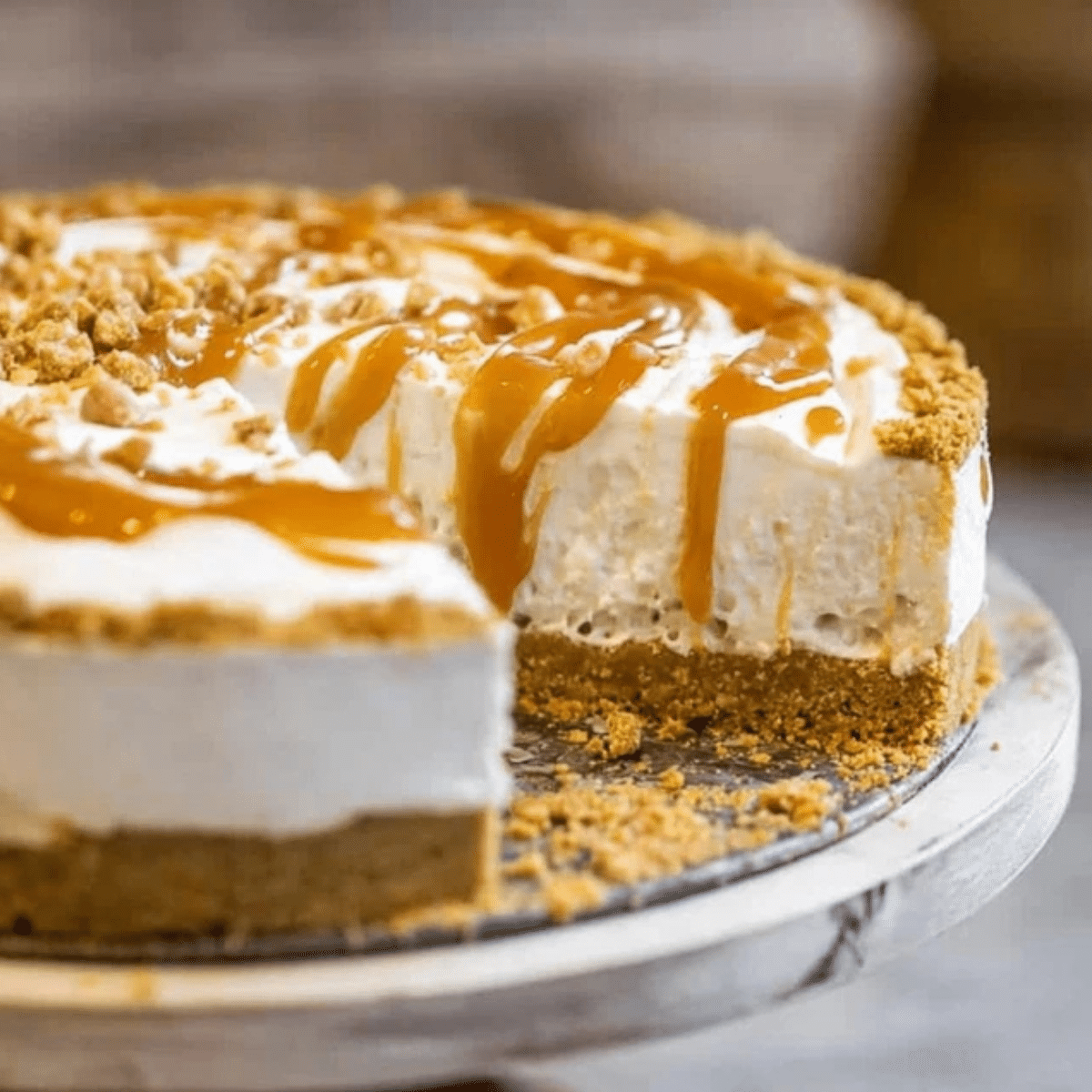 Salted Caramel No Bake Cheesecake – Easy & Delicious - Yummy Temple