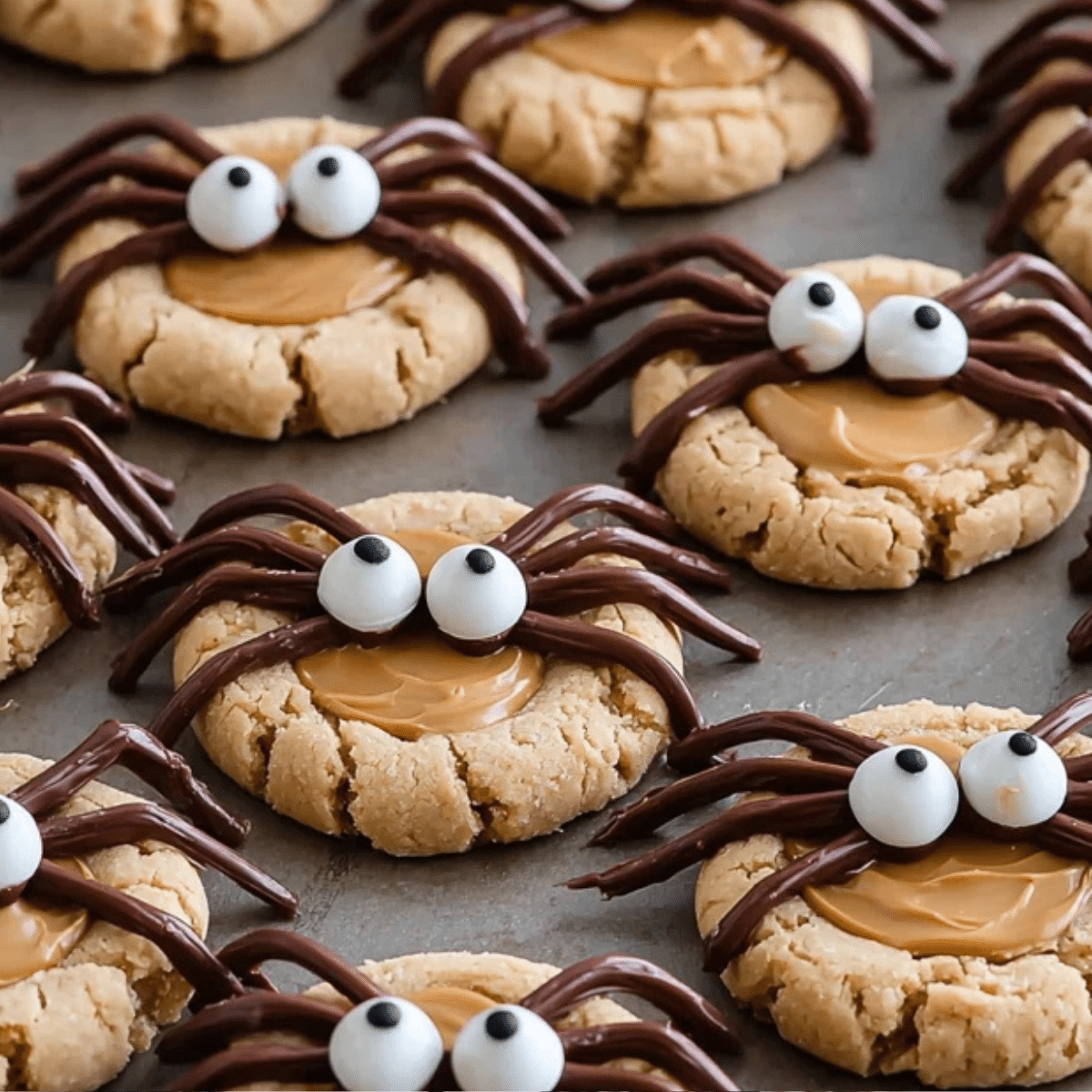 Peanut Butter Spider Cookies – Easy Halloween Recipe - Yummy Temple