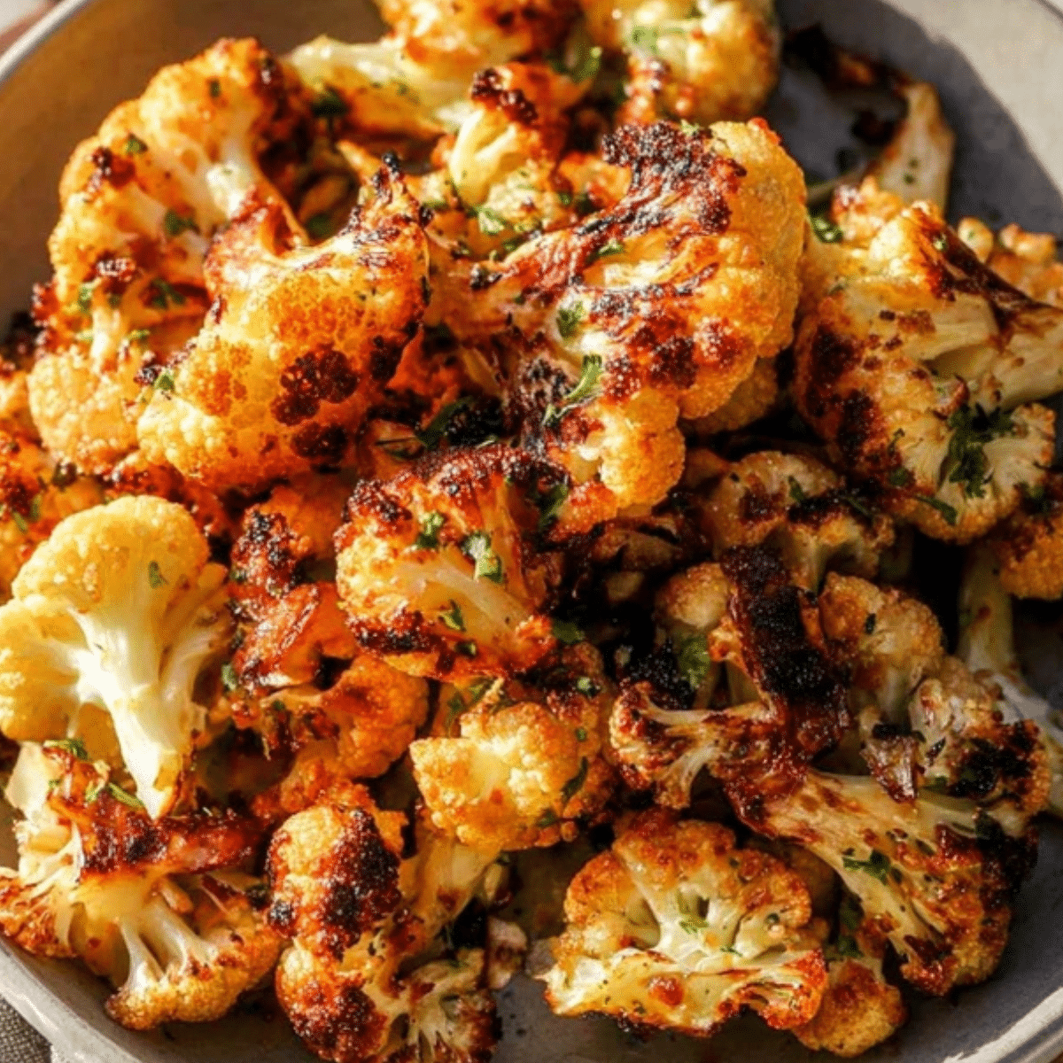 Garlic-Parmesan Roasted Cauliflower - Yummy Temple