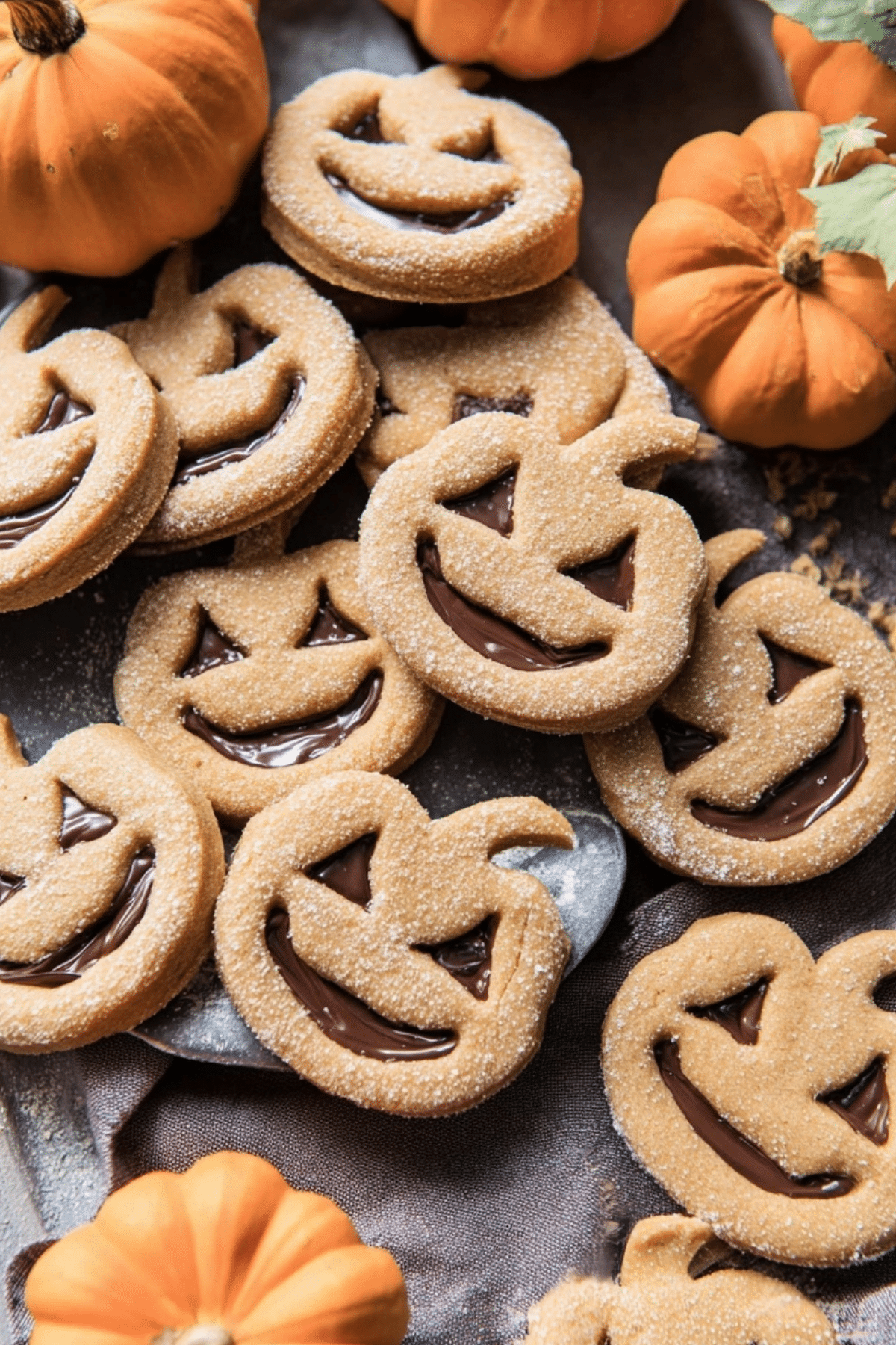 Milk Chocolate Stuffed Jack-O’-Lantern Cookies - Yummy Temple