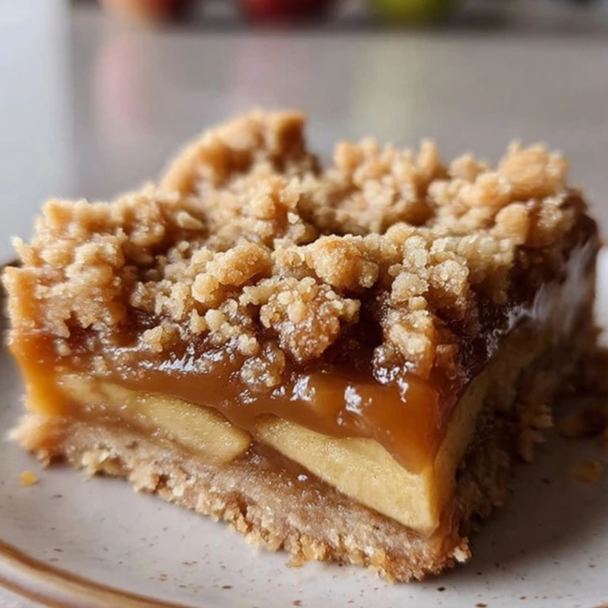 Salted Caramel Apple Crumble Bars Fall Treat - Yummy Temple