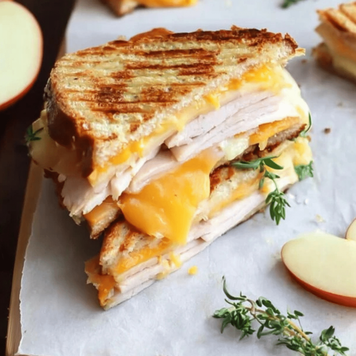 Turkey Apple and Cheddar Panini – Perfect Fall Sandwich - Yummy Temple