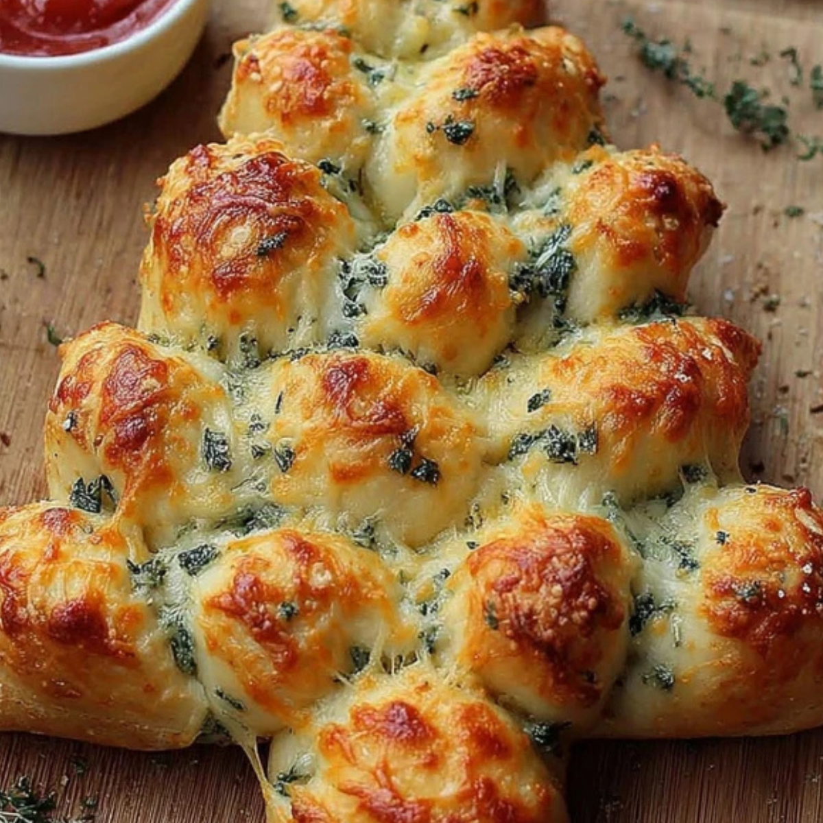 Cheesy Christmas Tree Bread – Easy and Festive! - Yummy Temple