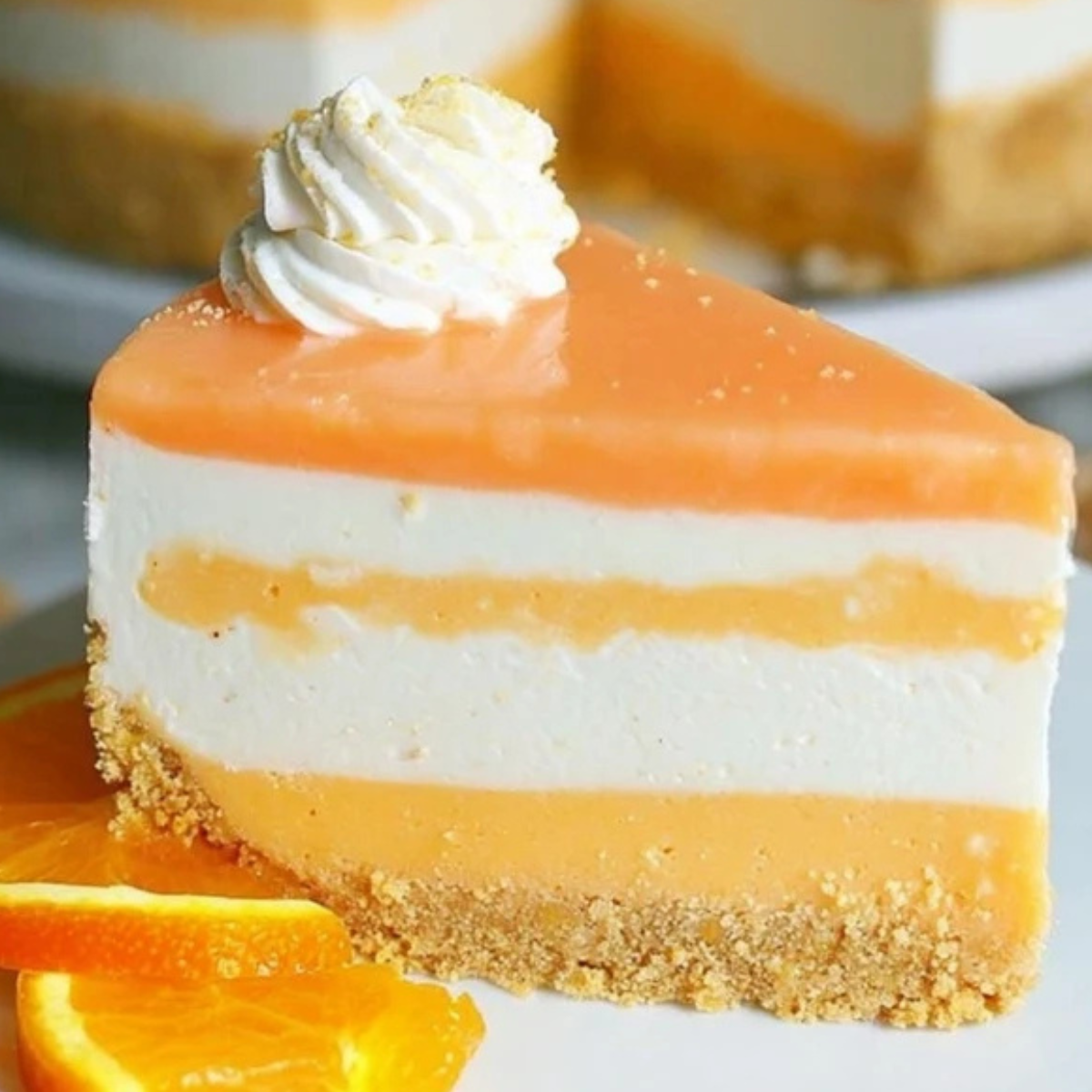 No-Bake Orange Creamsicle Cheesecake Recipe - Yummy Temple